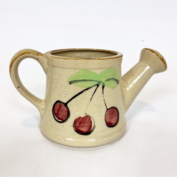 Dining | Vintage Hand Painted Small Pottery Pitcher Handle Cherries ...